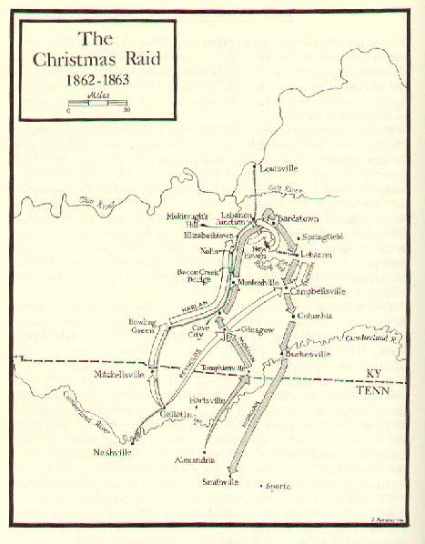MAP OF MORGAN'S CHRISTMAS RAID